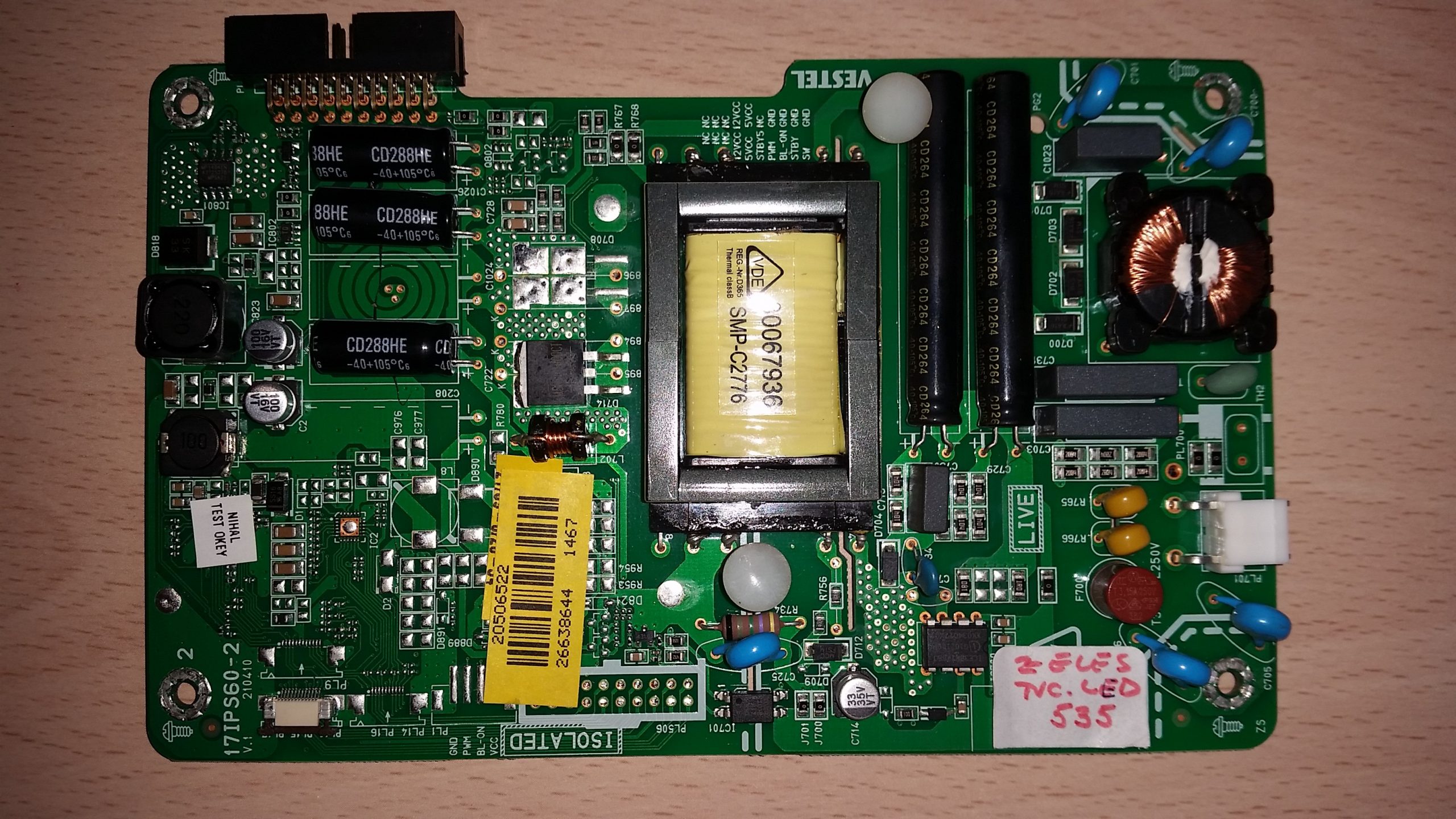 fuente de alimentacion tv oki v19b-led4 17ips60-2 v.1 210410